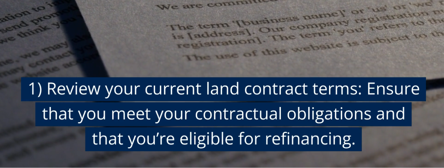 How to Refinance a Land Contract